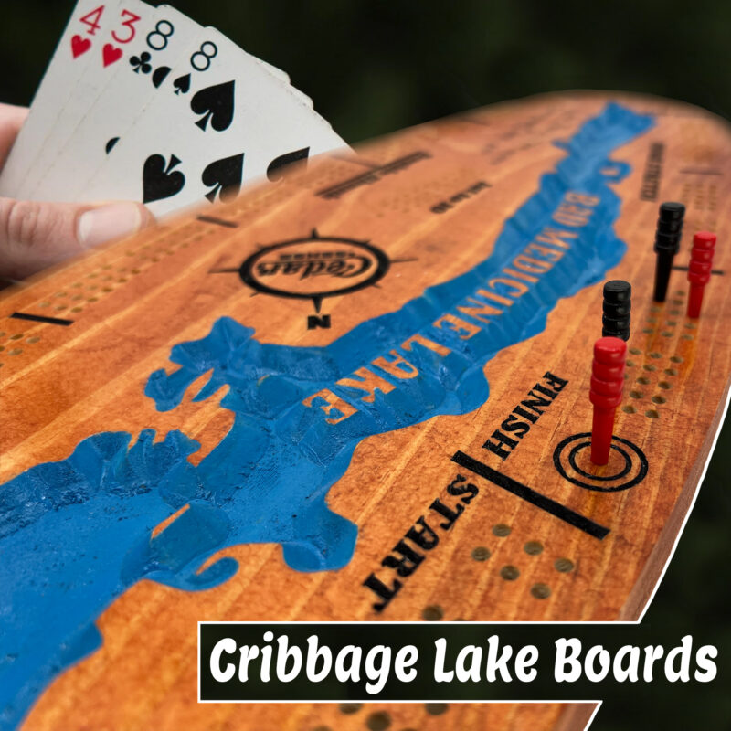Custom Lake Unique Cribbage Boards - Cedar Sense