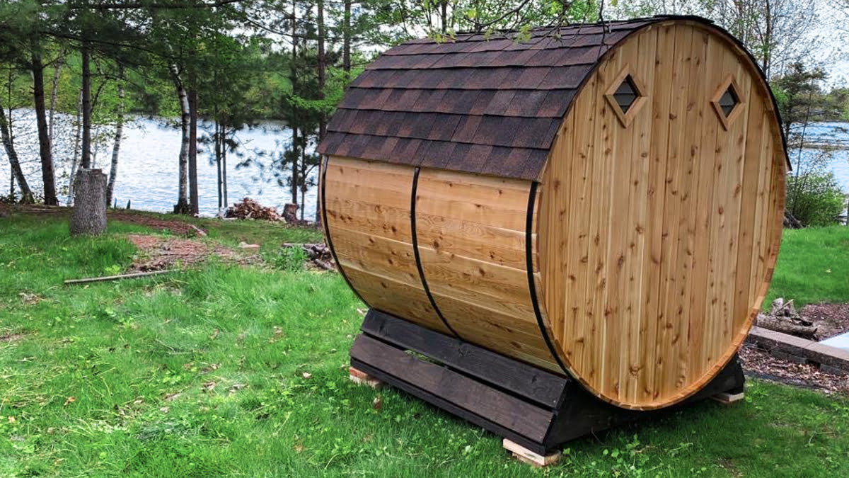 4 Person Cedar Barrel Sauna | 6' x 6' | Best Sauna For Home - Cedar ...