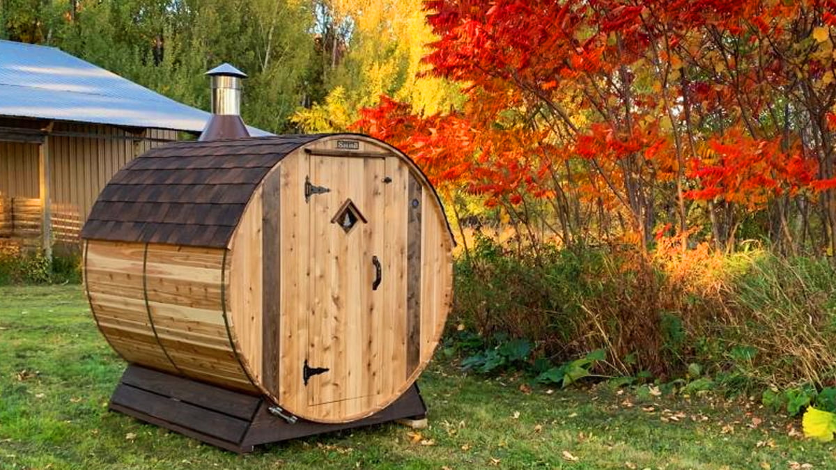 4 Person Cedar Barrel Sauna | 6' x 6' | Best Sauna For Home - Cedar ...