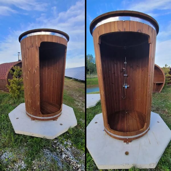 SaunaLife Barrel Shower R3: Durable Outdoor Shower Kit