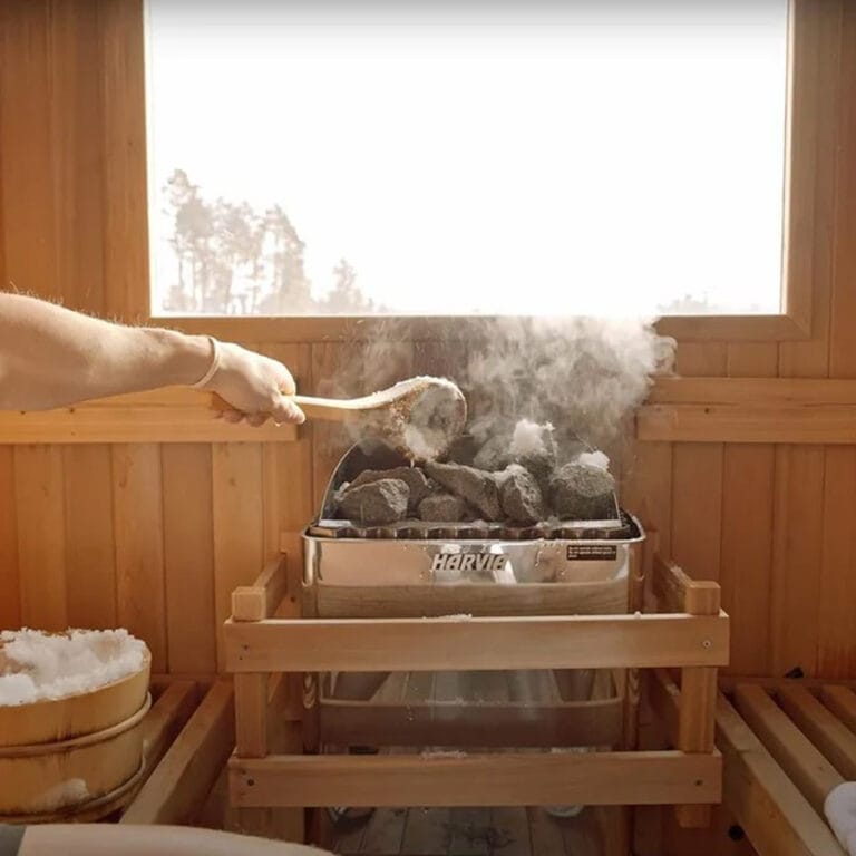 Wooden Sauna Bucket and Ladle | Waterproof Liner Included