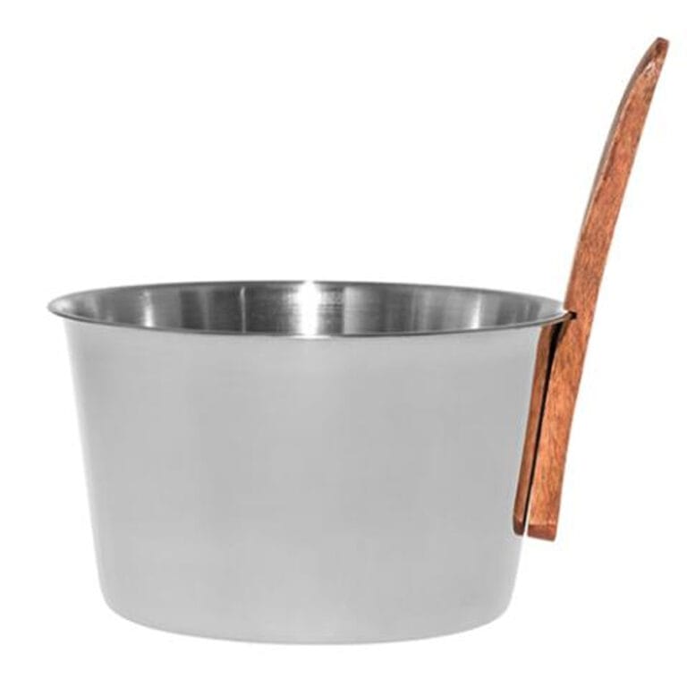 Sauna Bucket | Steel | Strait Wooden Handle - Cedar Sense Premium ...