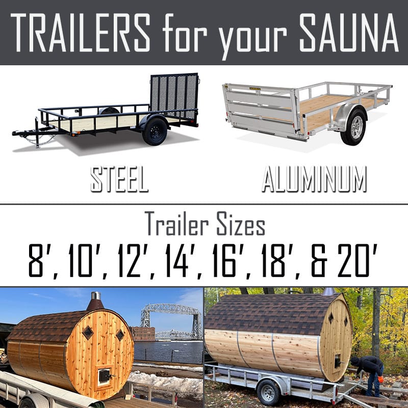 Sauna Aluminum Utility Trailers (8'–16') - Cedar Sense Premium Saunas ...